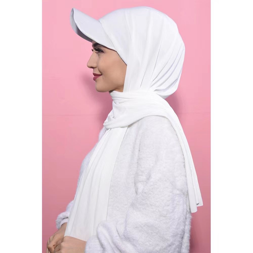 Baseball Cap Hijab Chiffon Shawl Tudung Sukan Sports Chiffon Hijab With ...