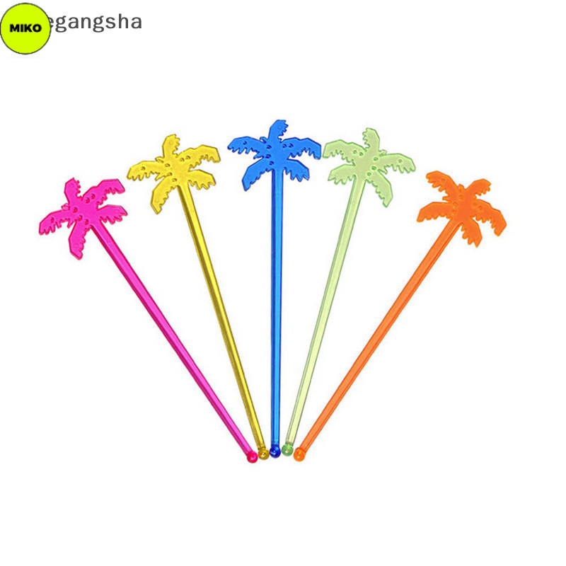MS 50pcs Coconut Tree Cocktail Swizzle Sticks Drink Stirrer Coffee ...