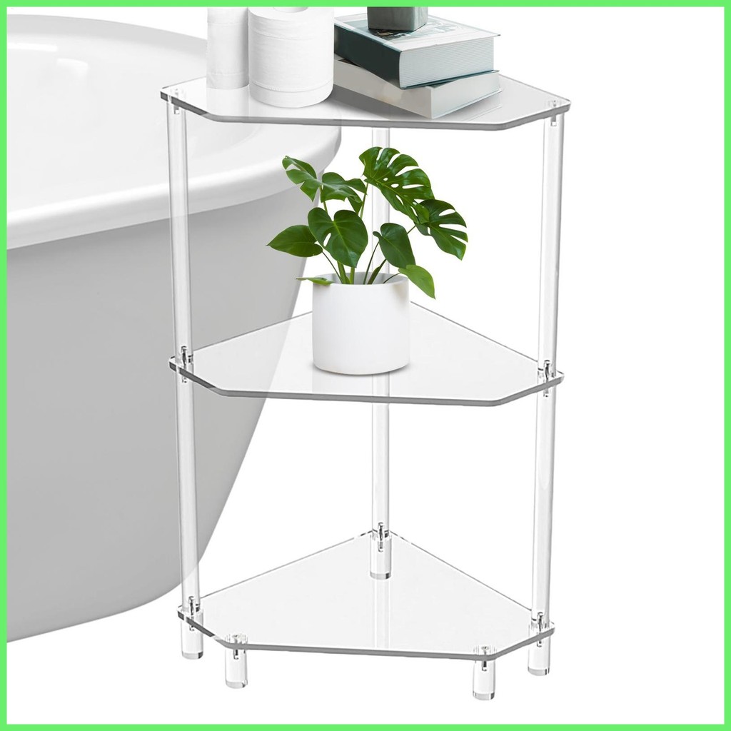 Acrylic Corner Table 3-Tier Triangle Corner Table Furniture Narrow ...