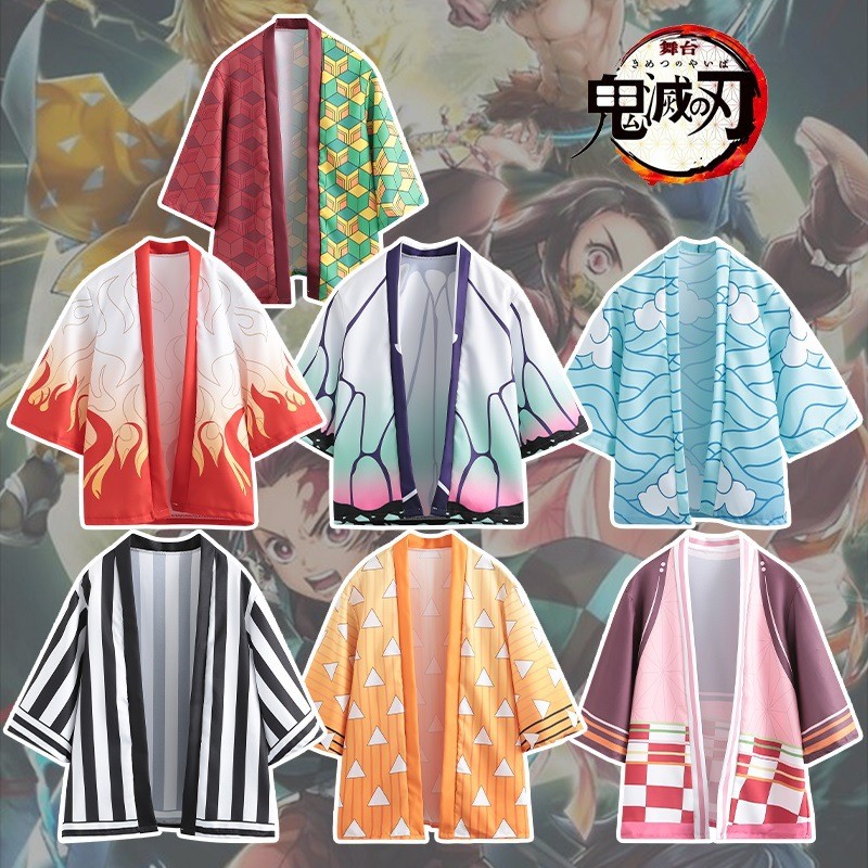 Demon Slayer Anime Merchandise Haori Kimono Jacket Kamado Tanjiro Suit ...