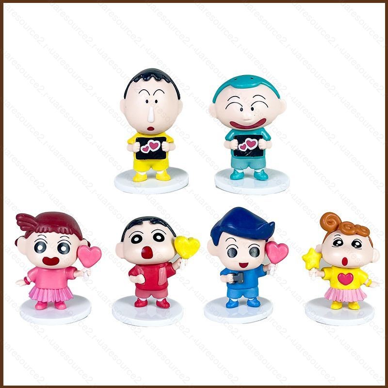 SQ2 6pcs Crayon Shin-chan Action Figure Fan support group Himawari ...