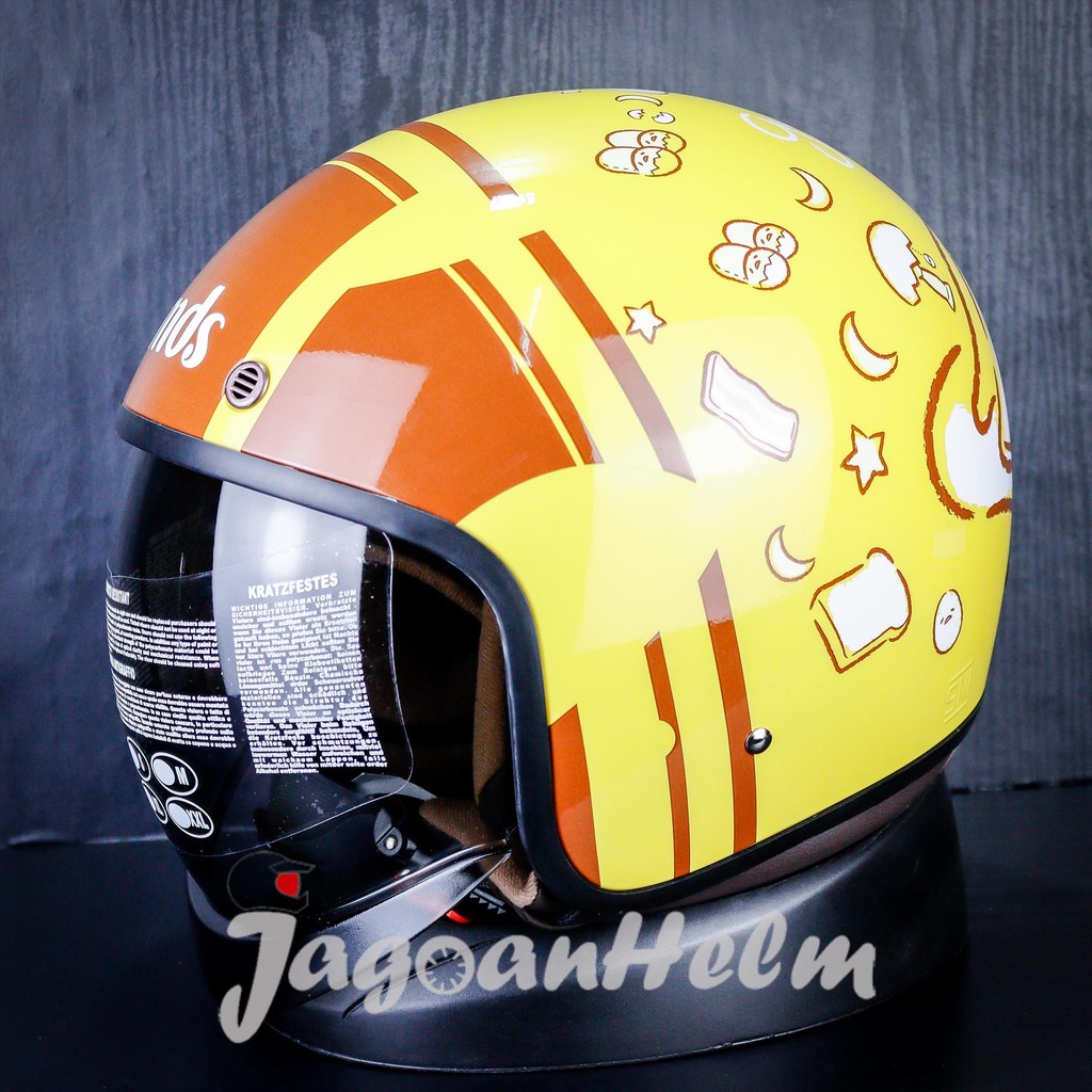 Retro CLASSIC MDS MAGNUM SANRIO GUDETAMA 3 HELMET | Yellow YELLOW ...