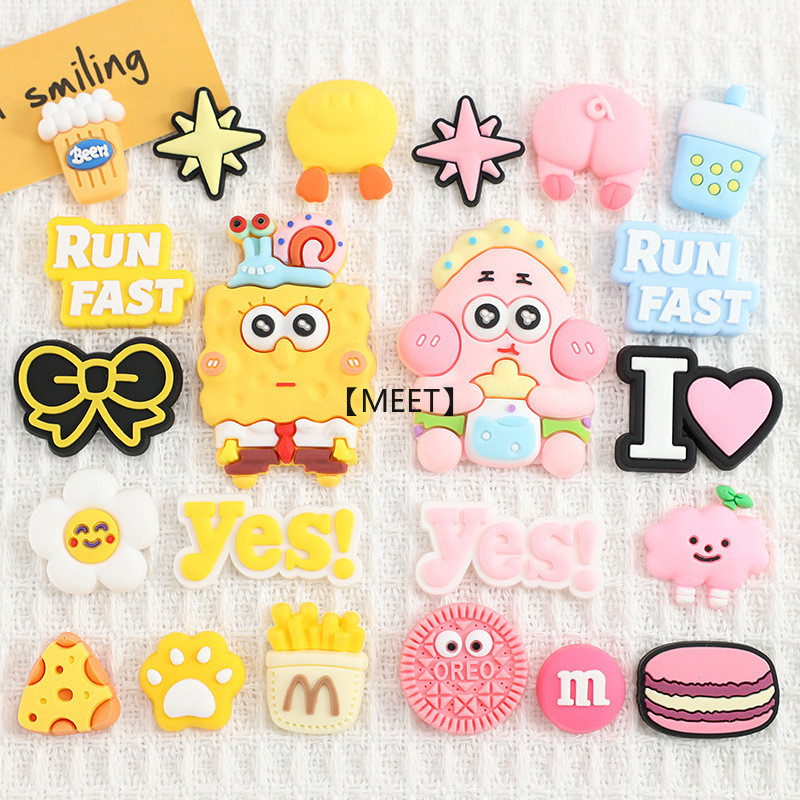 [MEET] 11pcs/pack Cartoon Cute SpongeBob SquarePants PVC Soft Rubber ...