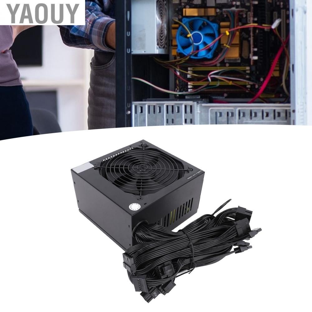 Yaouy Desktop Computer Power Supply ATX 600W Modular with 120mm Black ...