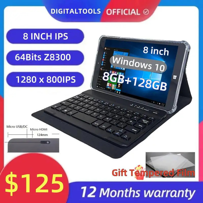 8GB RAM 128GB ROM 8 INCH Windows 10 Mini Tablet PC 64Bits x5-Z8300 Quad ...