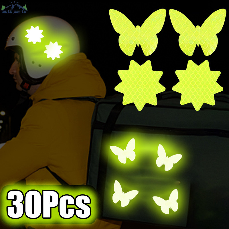 30Pcs Helmets Reflective Stickers - Night Safety Warning Mark - High ...