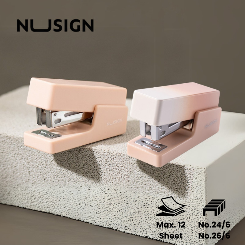 Nusign Mini Stapler Portable Staple for Student Gradient Colorful Cute Compact Office Supplies ...