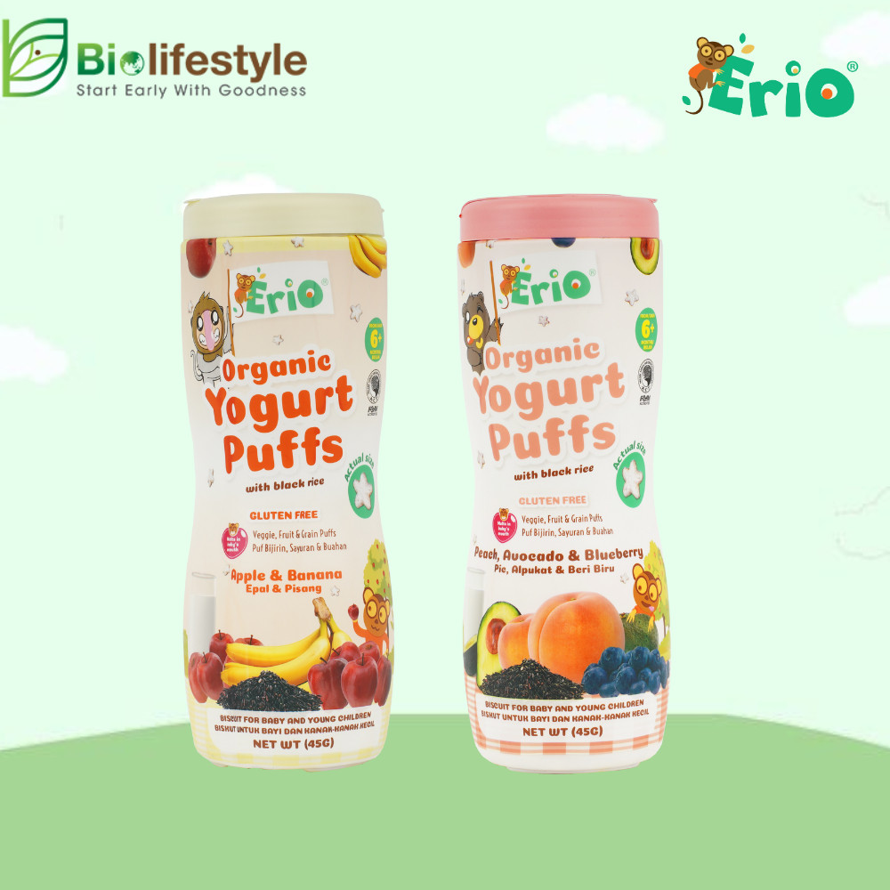 Erio Organic Black Rice Yogurt Puffs 45g | Shopee Malaysia