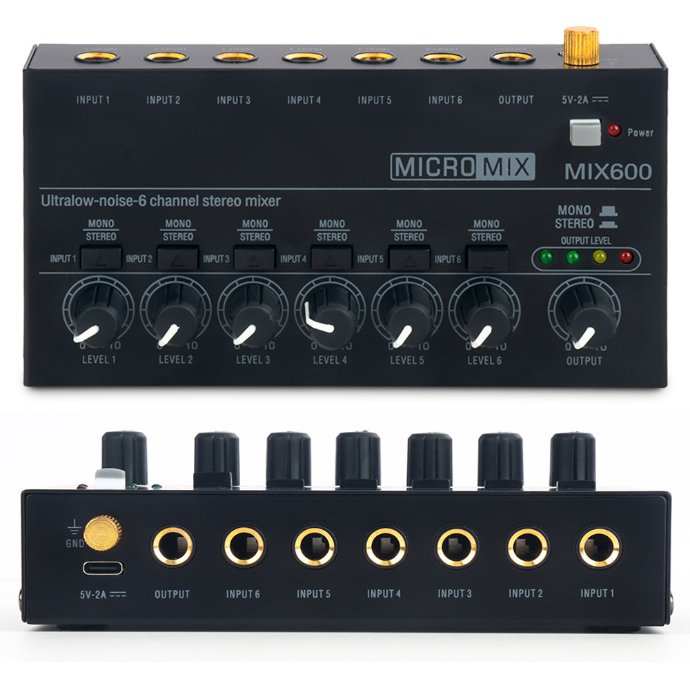 4/6 Channel Ultra Low Noise Stereo Line Mixer Mini Professional Sound ...