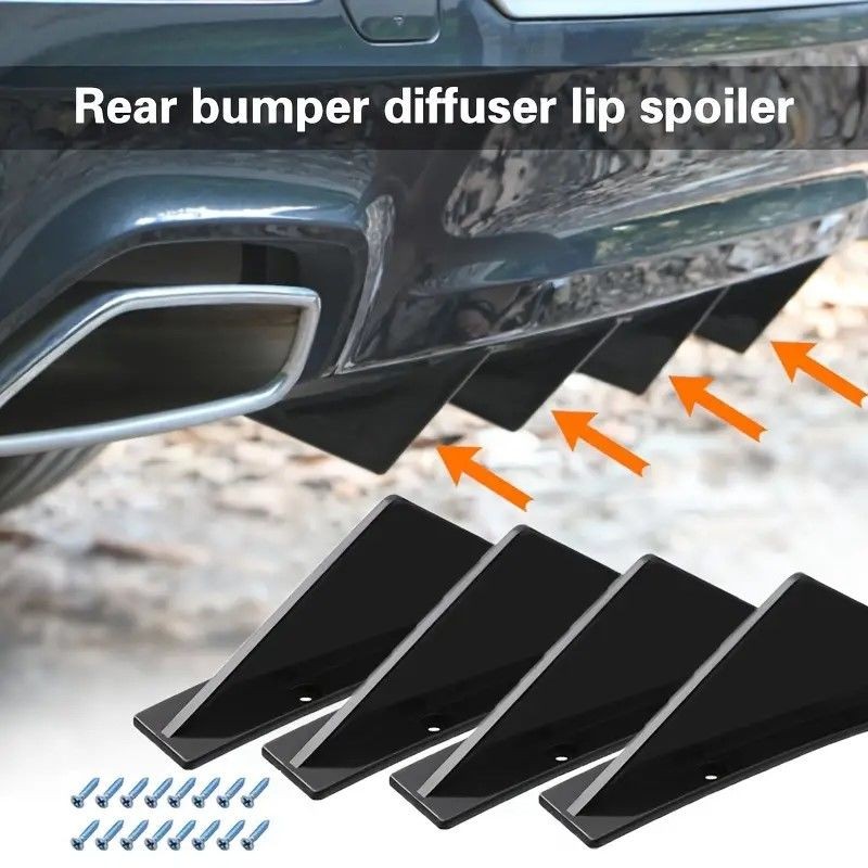 Car Universal Triangle Rear Spoiler Carbon Fiber Pattern Chassis ...