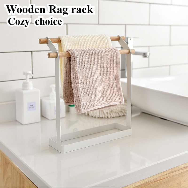 Nordic Double Rod Vertical Rag Rack | Countertop Towel Racks | Bathroom ...