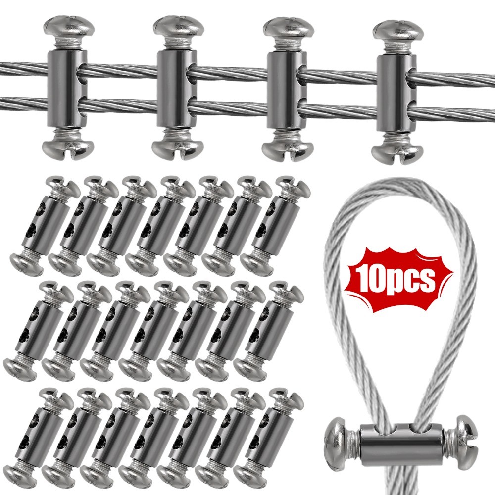 10Pcs Double-Hole Suspension Cable Clamps Adjustable Metal Wire Ropes ...