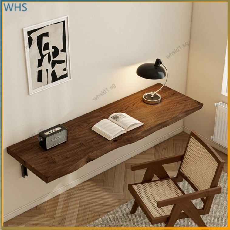 Wall mounted folding table wall folding table home solid wood desk ...