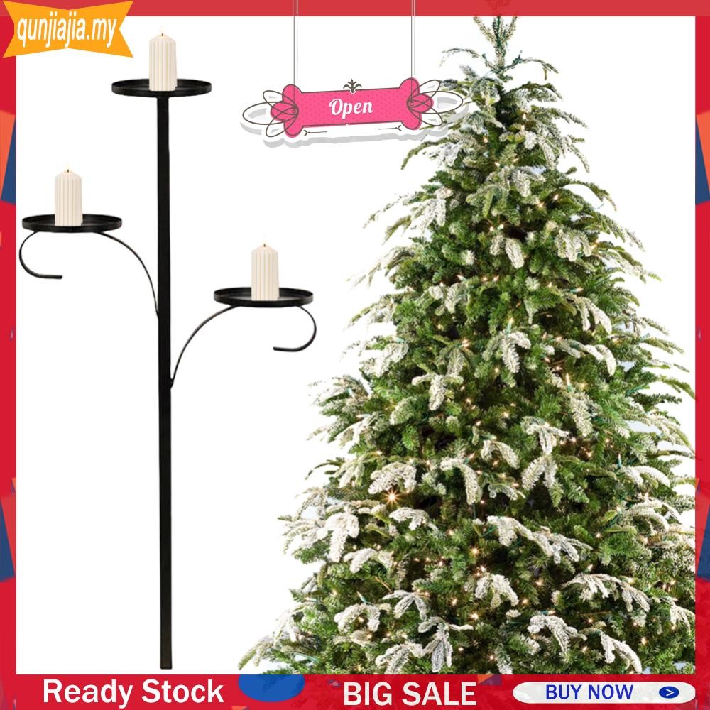 Metal Black Triple Tree Topper Christmas Tree Topper Candle Holder for ...