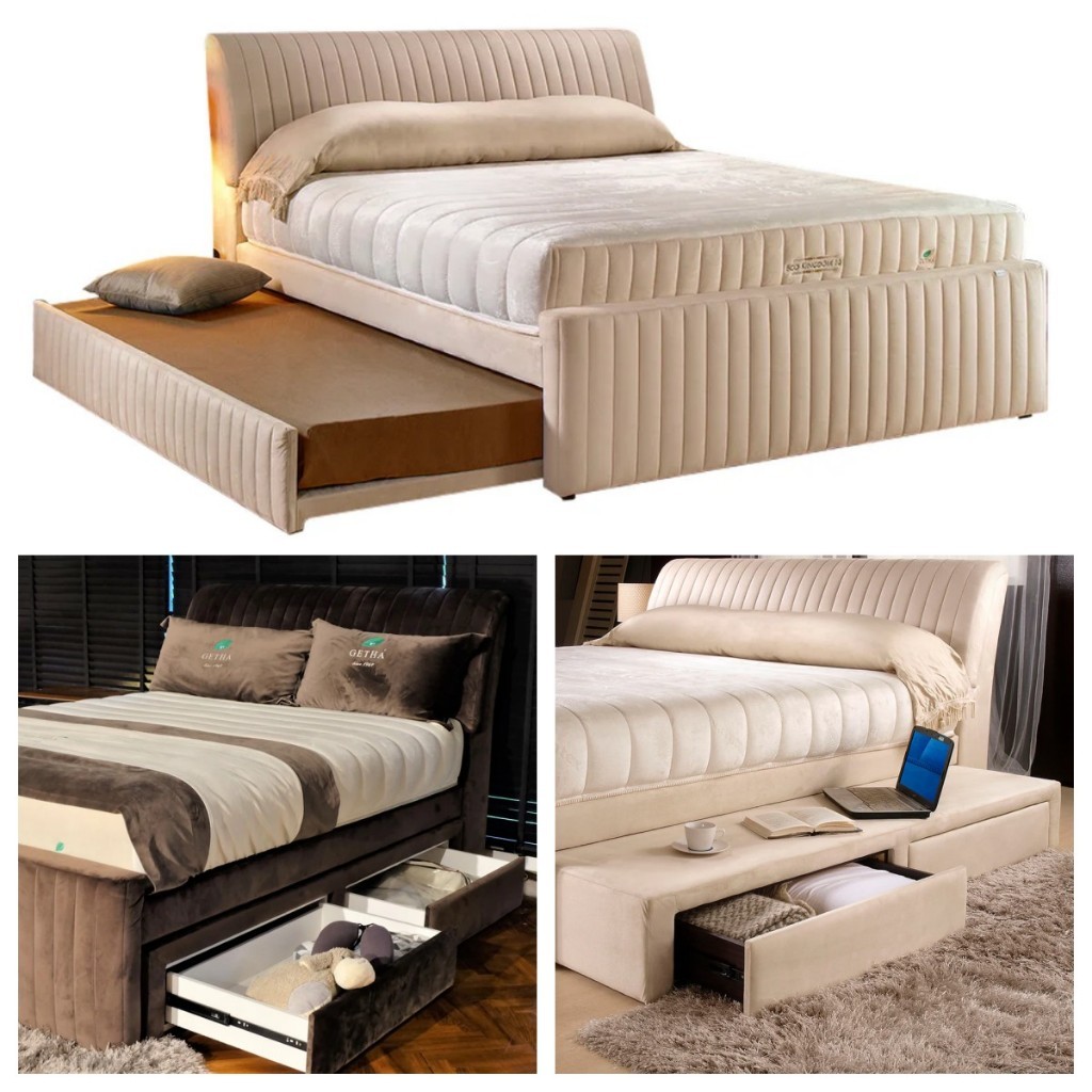 JOY Bedframe Space Pull Out Drawer🔥GETHA 🔥 3 IN 1 Highly Functional ...