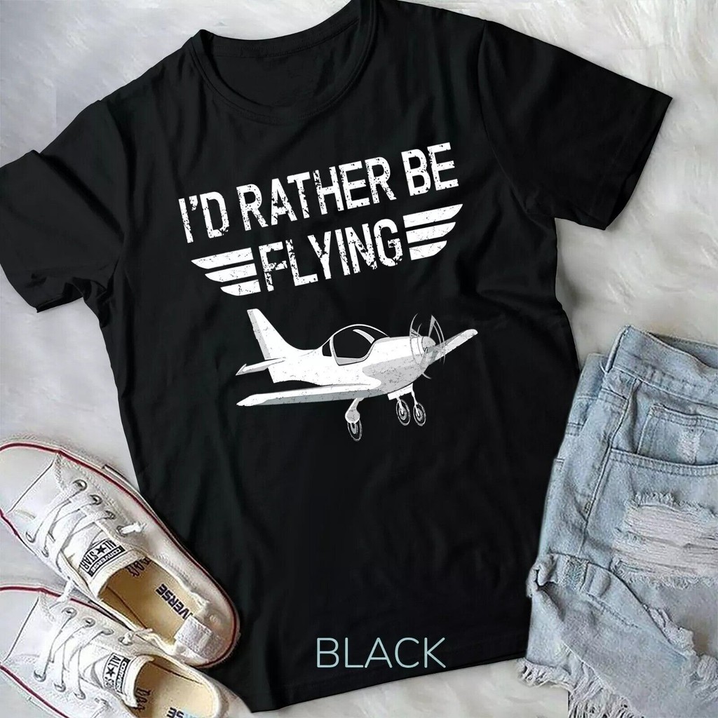 Distressed I'd Rather Be Flying Funny Airplane Pilot TShirtT-shirt ...