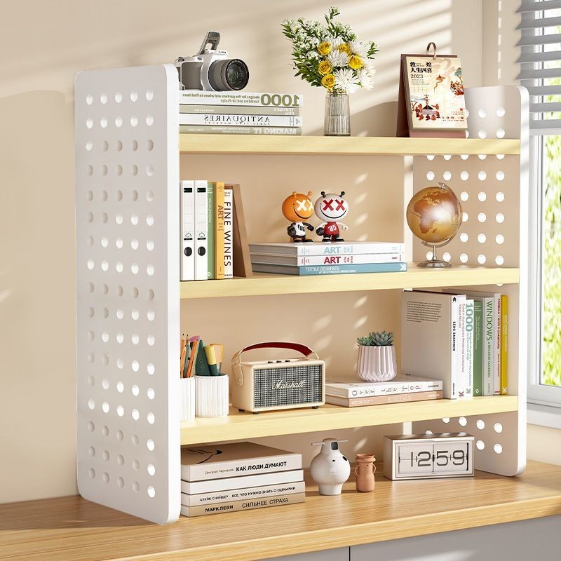 Desktop Shelf Desktop Bookshelf Household Study Desk Multi-Layer Hole ...