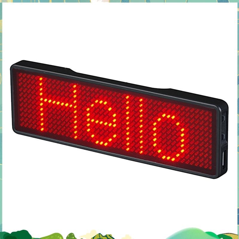 Bluetooth LED Name Badge Rechargeable Light Sign DIY Programmable ...
