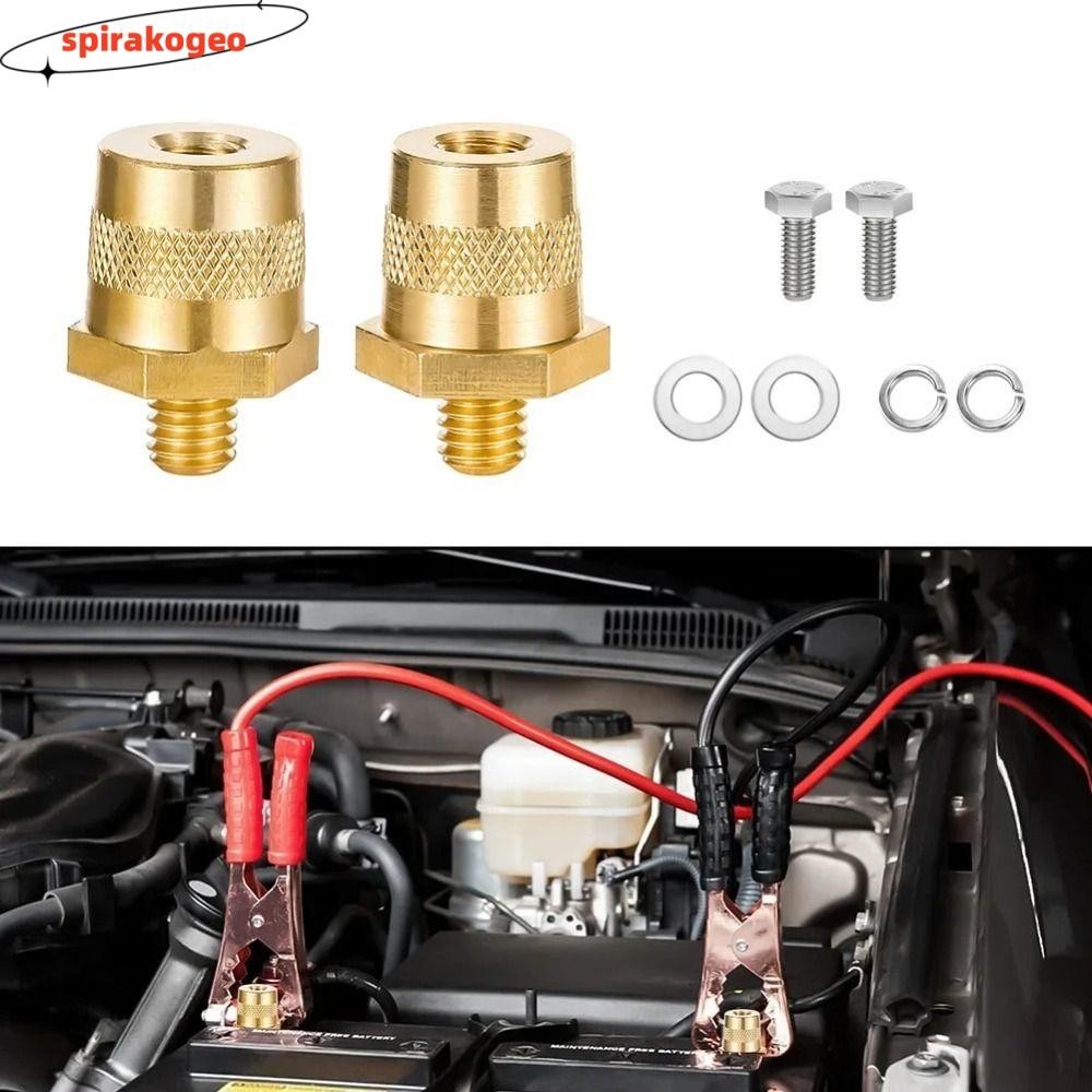 SPIRAKOGEO Battery Pole Adapter, Brass With Male Thread Battery Post Terminals, Terminals M8 ...