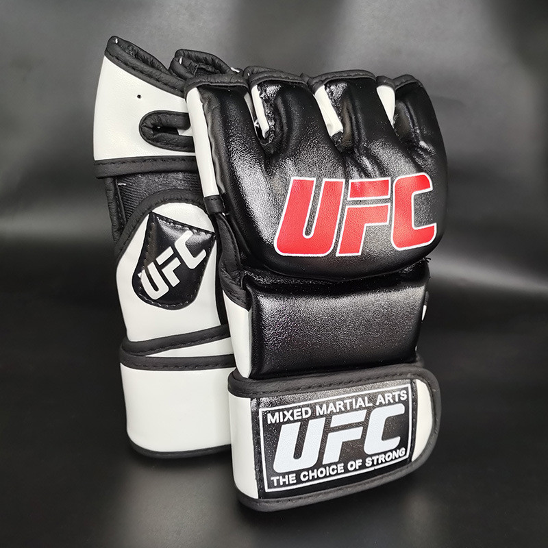 Half finger boxing gloves sanda fighting UFC training MMA punching ...
