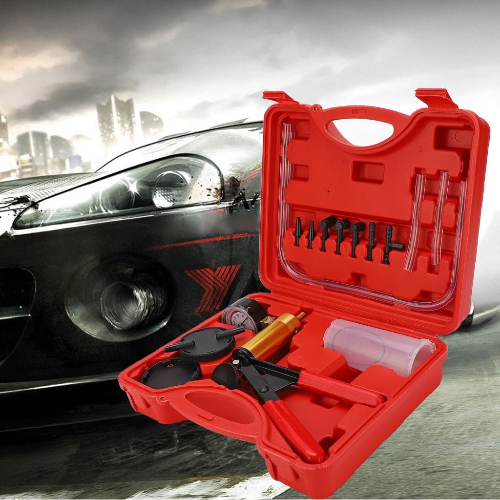 Brake Bleeder Tester Set Hand Held Bleed Kit Vacuum Pump Car Motorbike ...