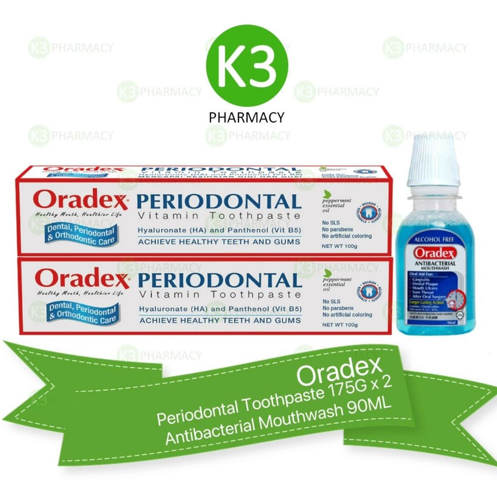 Oradex Periodontal Toothpaste (175G X 2) + Oradex Antibacterial ...