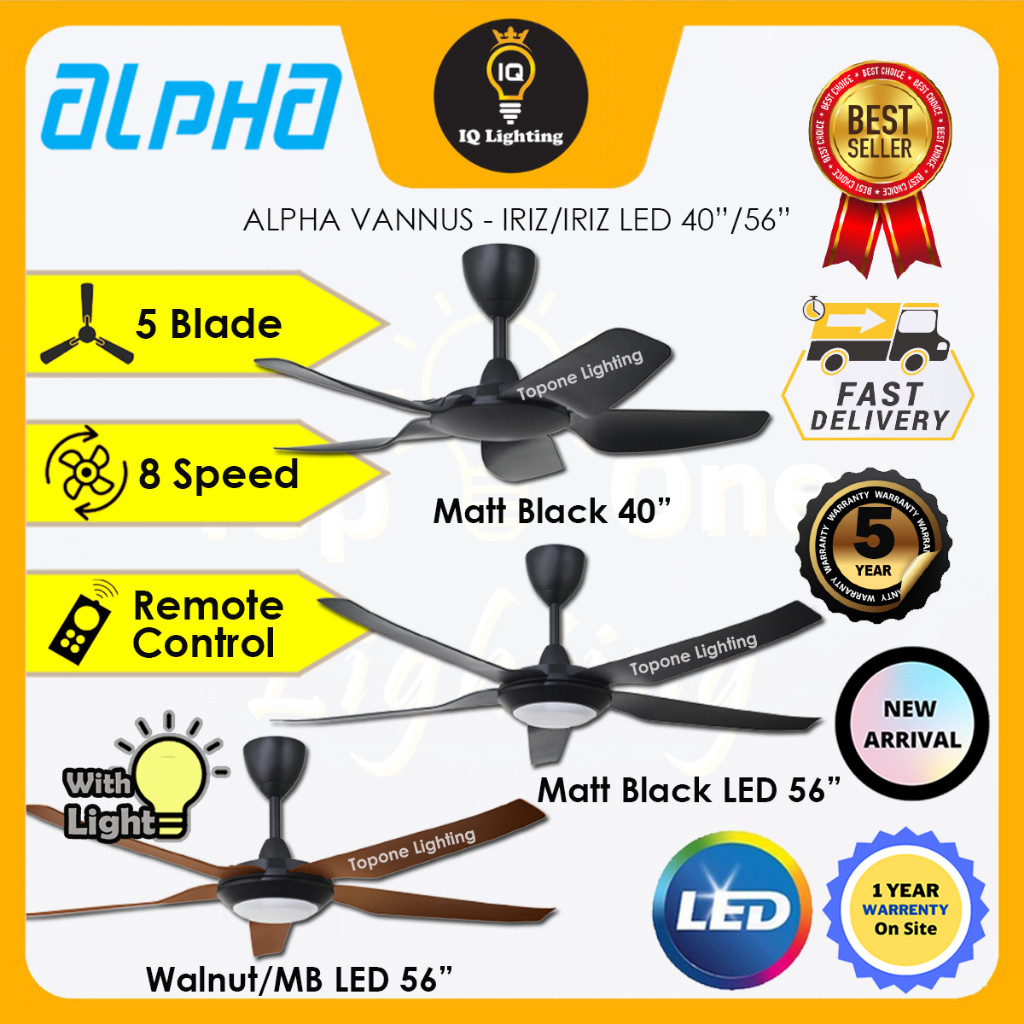 Alpha Vannus IRIZ / Alpha Cosa EX9 LED Ceiling Fan 56" 40" DC Motor 5 ...