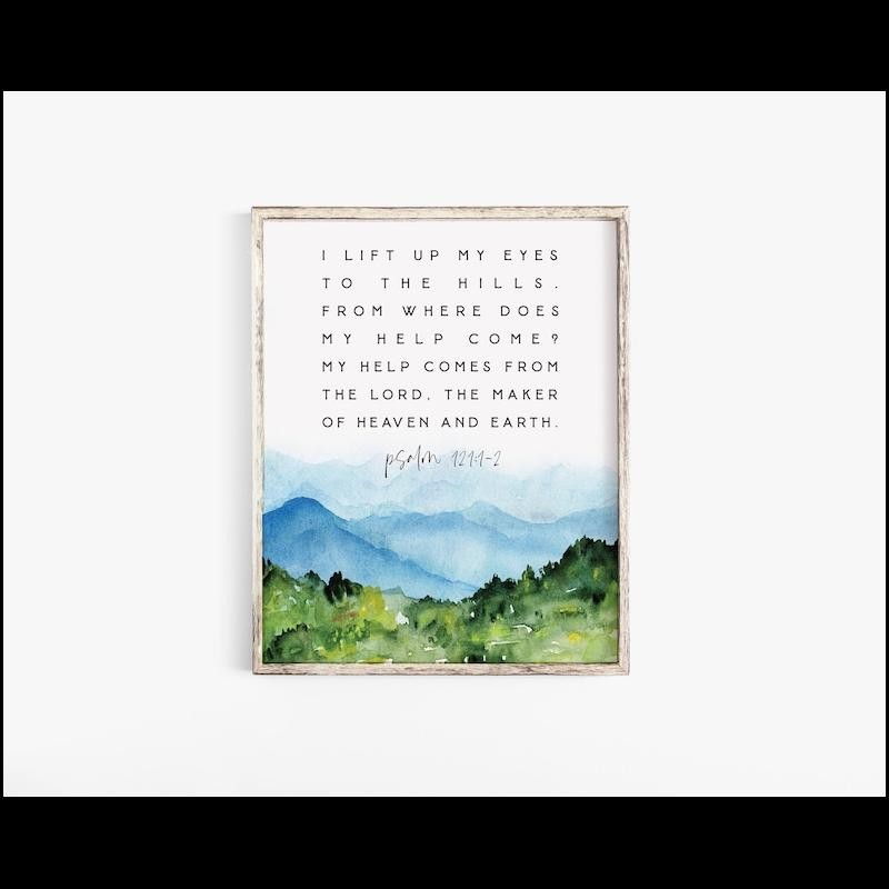 Seni Dinding Ayat Alkitab Mazmur 121 - Hadiah Pembaptisan & Hiasan ...