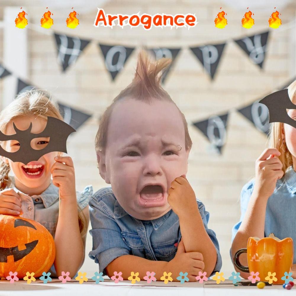 ARROGANCE Crying Punk Baby , Latex Soft Crying PuHilarious Head Masque ...
