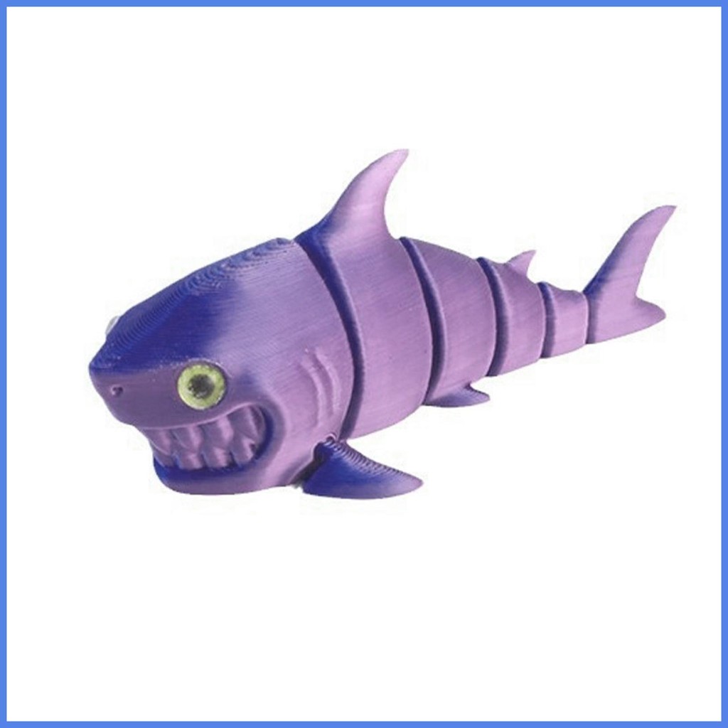 3D Printed White Shark Anti-Stress Figurine 3D Printing White Shark Toy ...