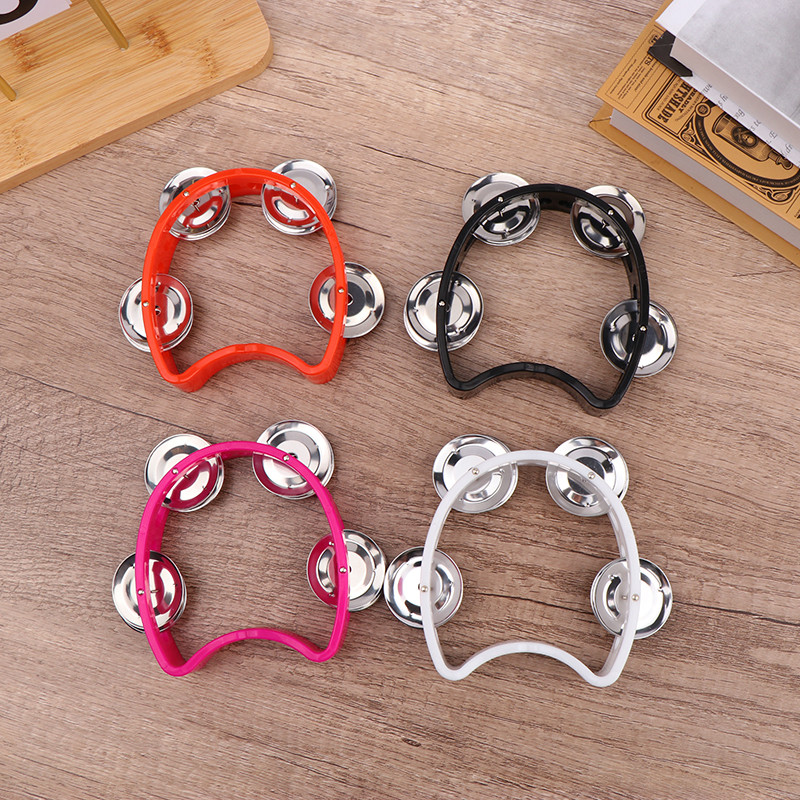 [Prs] Kindergarten Hand-held Tambourine Metal Bells Plastic Rattle Ball ...
