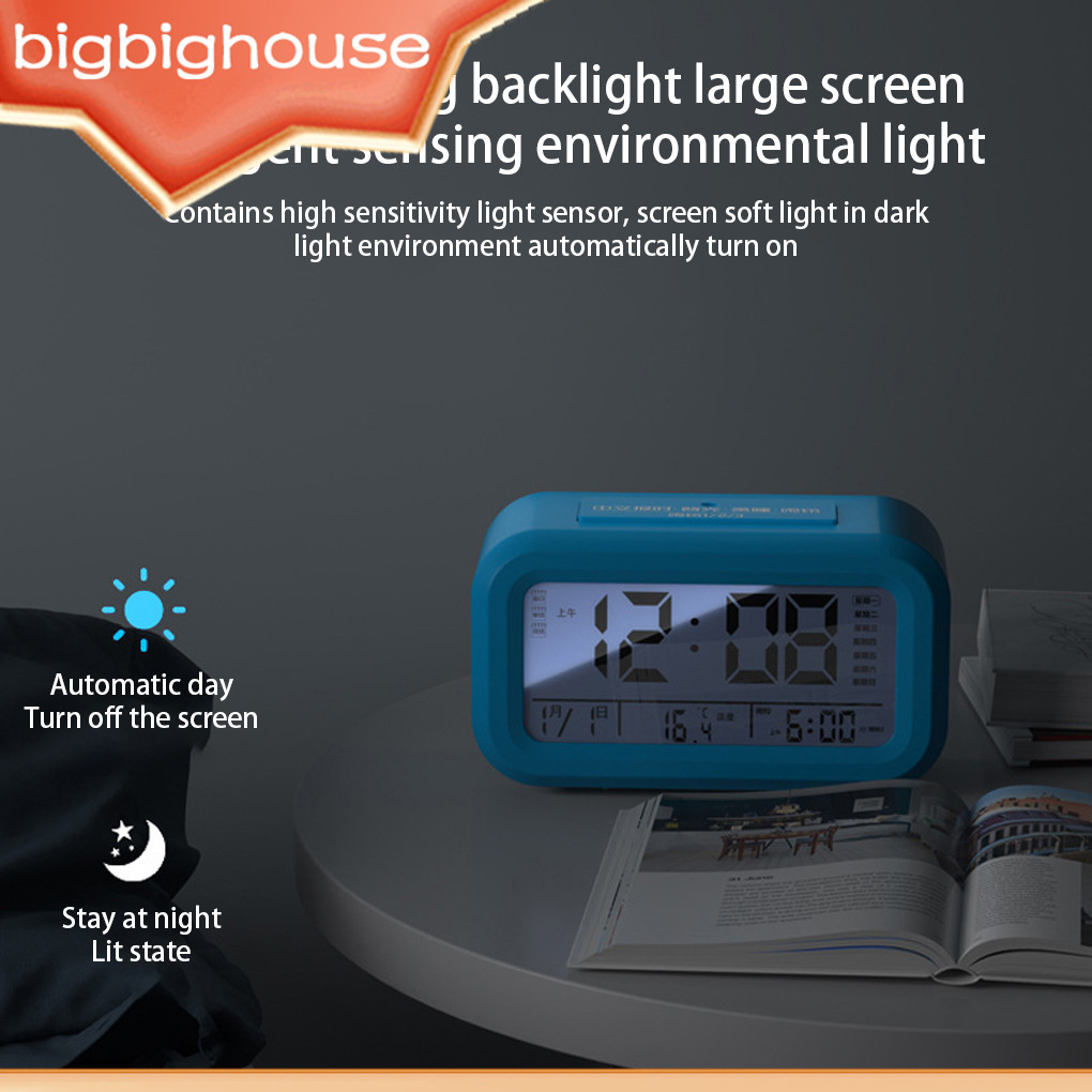 ABS Digital Clock LCD Screen Snooze Timing Battery Powered Low Noise ...