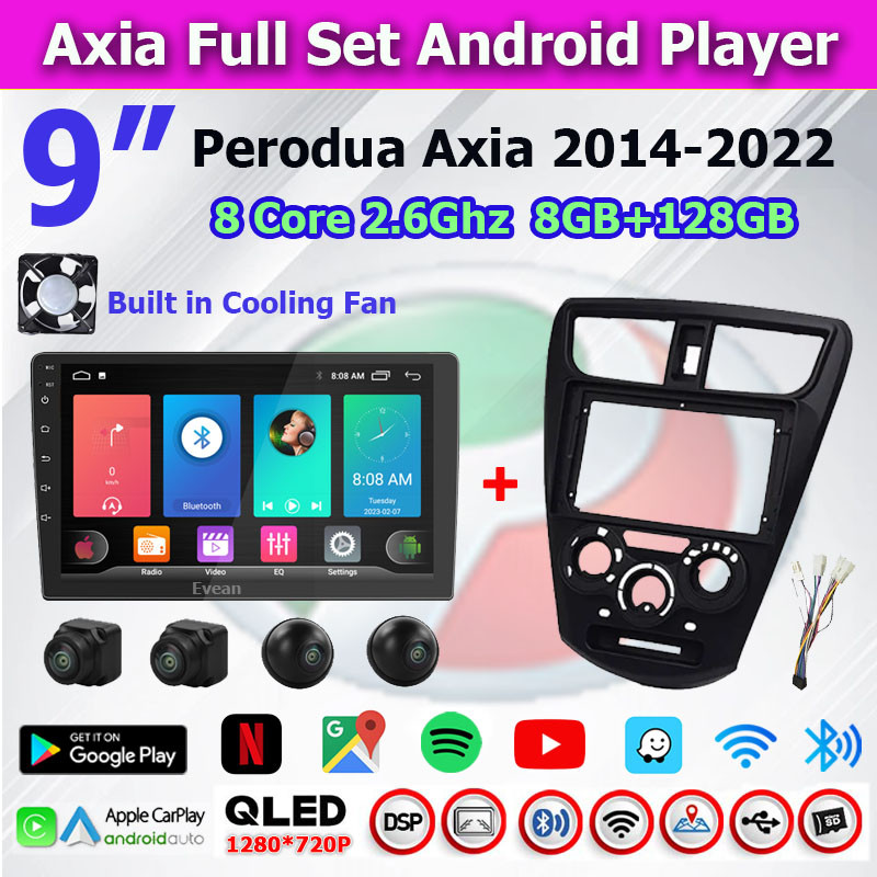Perodua Axia 2014-2022 9" (Cooling system) Car Android Player 8Core 8GB ...