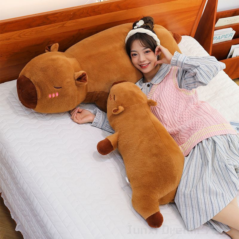Capybara Plush Pillow - Lying Long Body Pillow, Cute Stuffed Animal Toy ...
