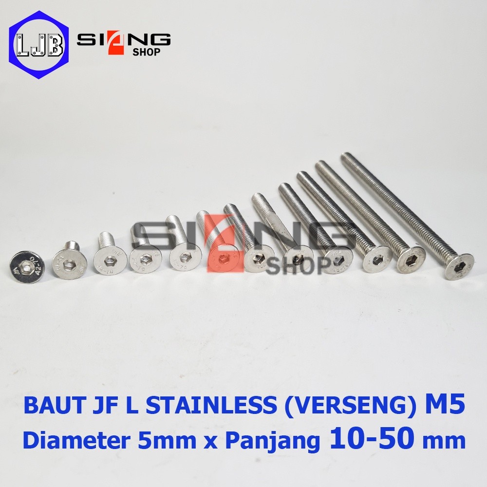 Jf L M5 Stainless 304 THE A2-70 Bolts (Verseng) Length 10 to 50 mm ...