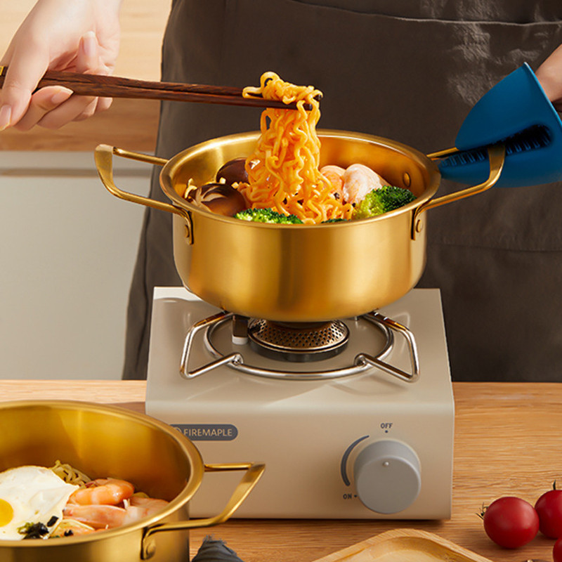 Korean Ramen Noodle Stew Pot Golden Maggie Hotpot Stainless Steel ...