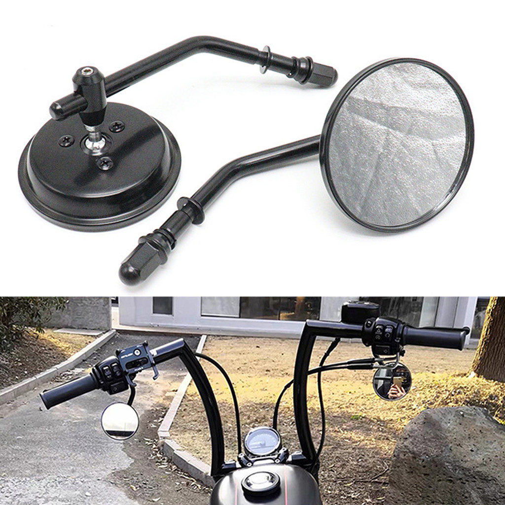 2Pcs/Pair Retro Motorcycle Mirrors Back Side Mirror 8Mm For Harley ...