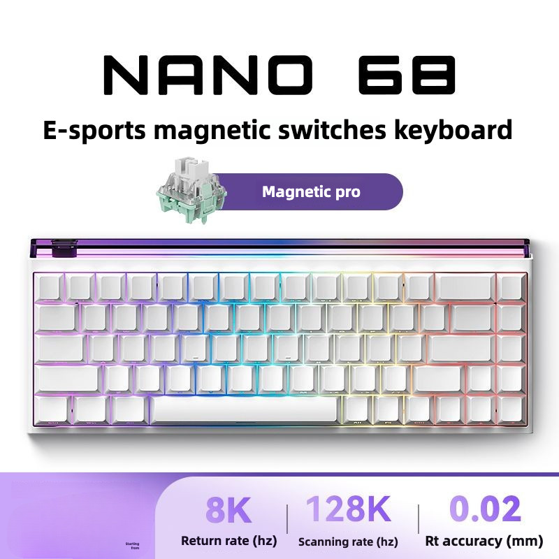 MADLIONS NANO 68 Gaming Magnetic Switch Keyboard Wired Connection RGB ...