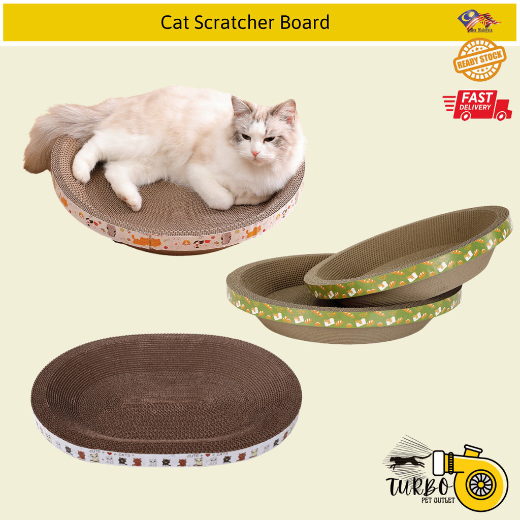 Cat Scratcher Board/ Corrugated Cat Scratch-(Round/Oval) | Shopee Malaysia