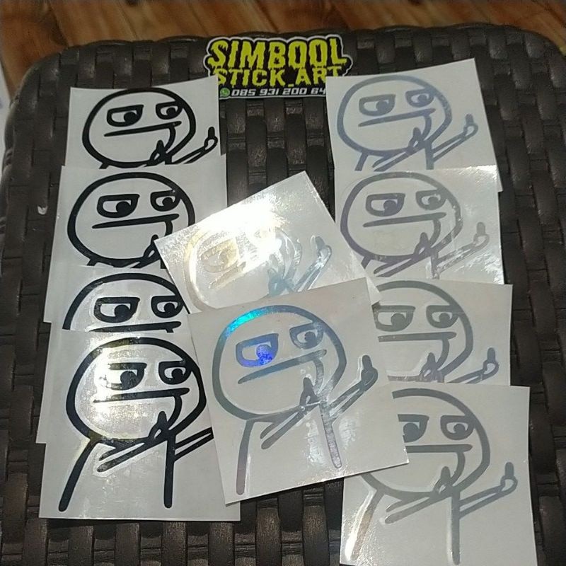 Fuck sticker, middle finger, cute emoticon, cutting embossed ...