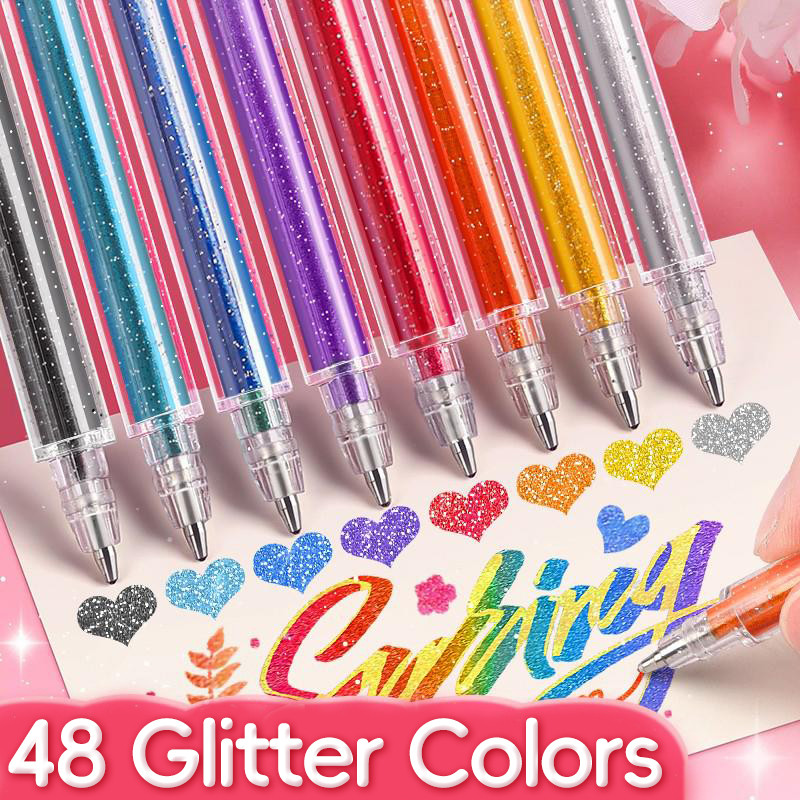 8/12/18/24/36/48 Colors 3D Jelly Pens, Retractable Glitter Gel Pens ...