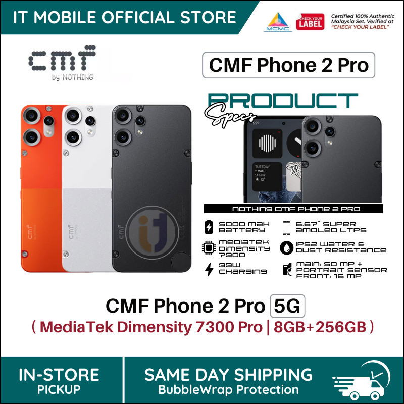 CMF Phone 2 Pro 5G Smartphone 8GB + 256GB ROM 4-Camera System MediaTek ...