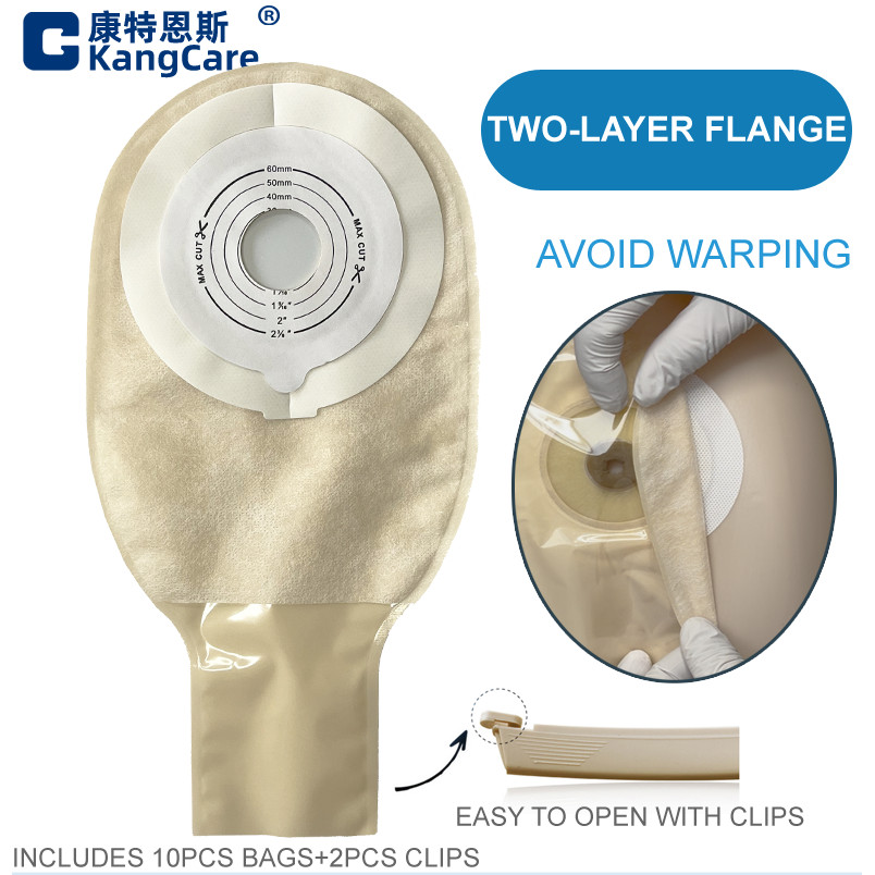 10/30pcs~Drainable Colostomy Bag with Clips Closure,Two-layer Flange ...