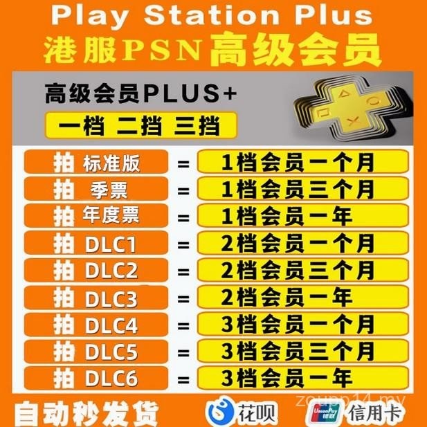 [Penghantaran Automatik] Kad Keahlian Tahunan Pelayan PSN Hong Kong PLUS 1 Bulan/3 Bulan Suku ...