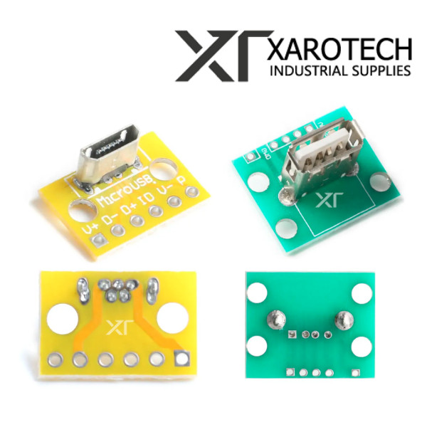 Vertical MicroUSB & USB2.0 Female Head Connector PCB Converter Adapter ...