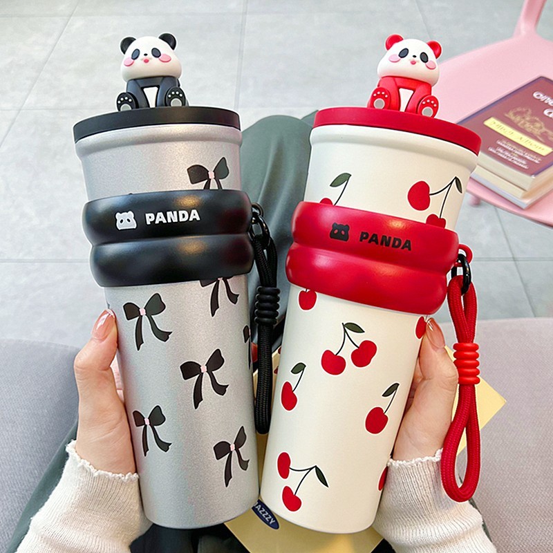 Cawan termos boneka comel, cawan kopi bernilai tinggi, cawan jerami ...