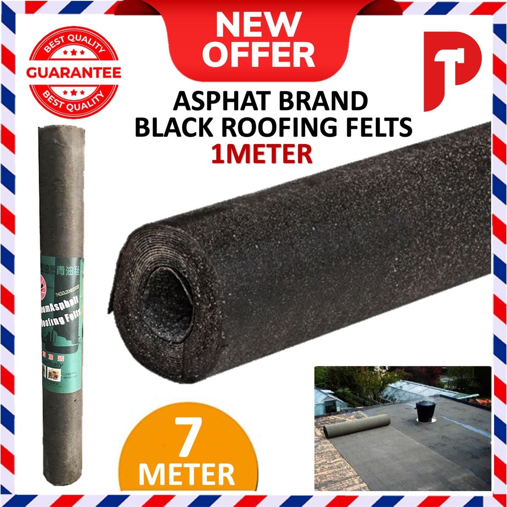 ASPHALT Tarred Waterproof Black Roofing Felst Sheet Roll (1METER x ...