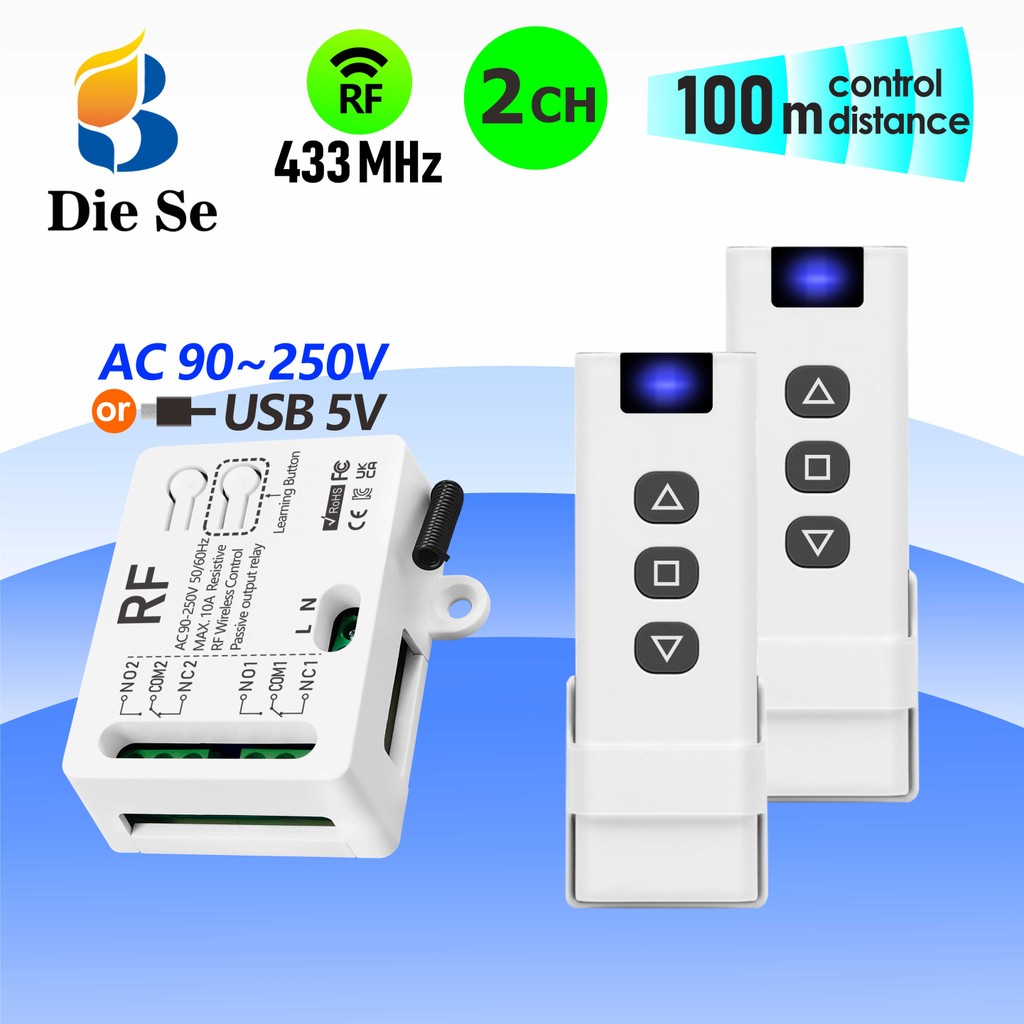Wireless AC motor remote control switch AC Relay control with motor ...