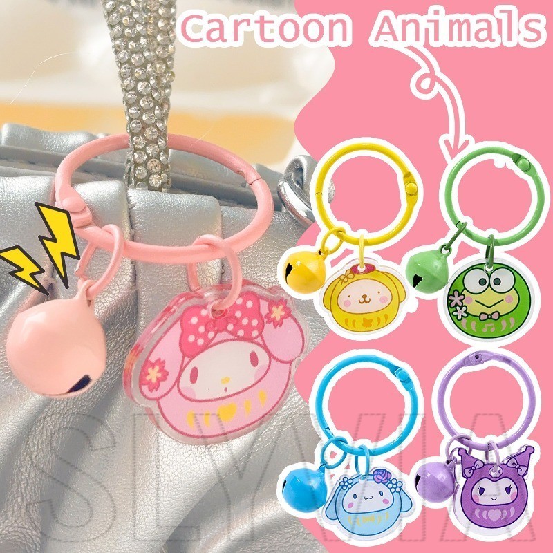 Acrylic Sanrio Keychain with Bell - Backpack Decorative Pendants ...