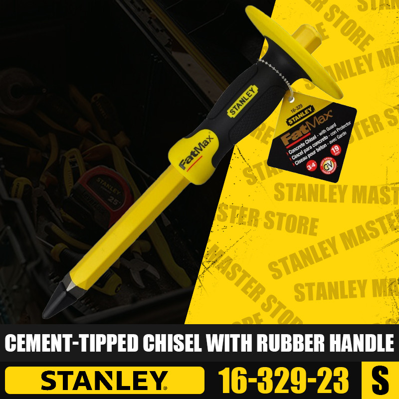 STANLEY 16-329-23 Cement-Tipped Chisel with Rubber Handle Hand Cement ...
